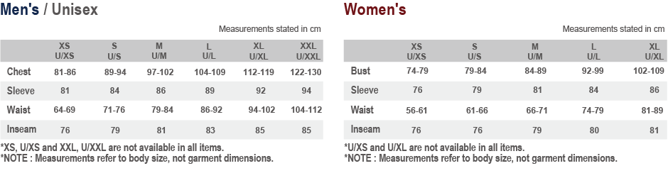 Sizing Chart